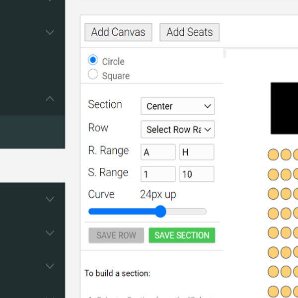 Custom venue seatmaps with our convenient builder tool